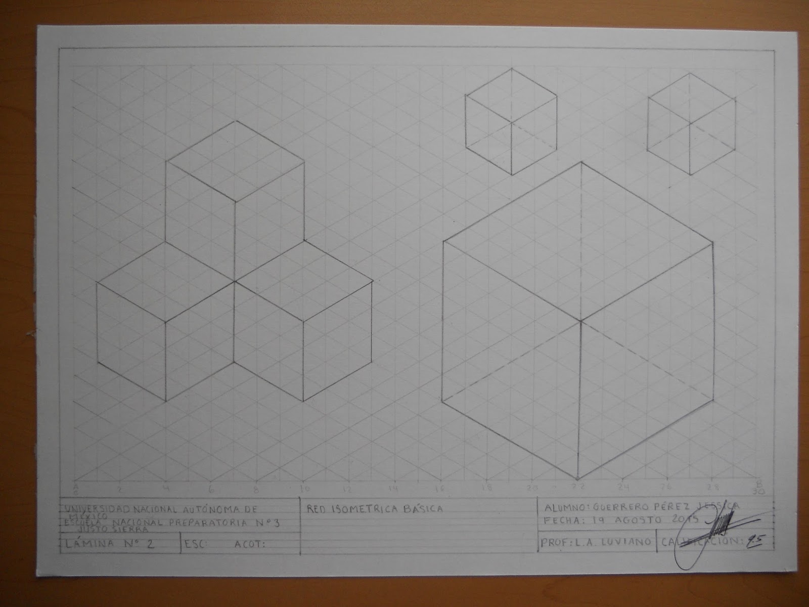 DIBUJO CONSTRUCTIVO II : LÁMINA 2, RED ISOMÉTRICA BÁSICA