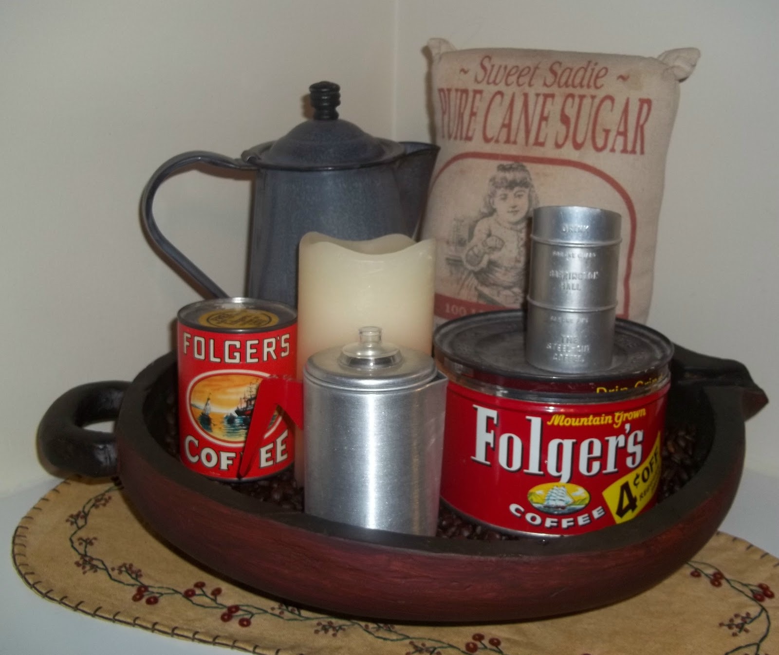 Expanded Coffee Themed Vignette - Organized Clutter