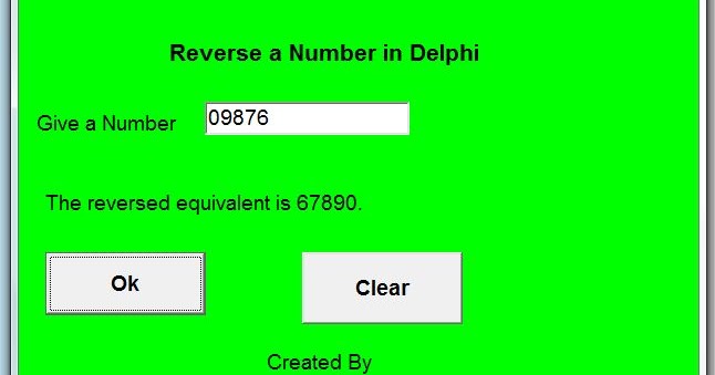 Free Programming Source Codes And Computer Programming Tutorials Reverse A Number In Delphi 