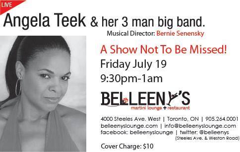 C.A. Confidential: Angela Teek Live @ Belleeny`s, Woodbridge, ON - Fri ...