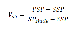 Petrophysics Equations: Calculate Shale Volume Vsh - SP Log