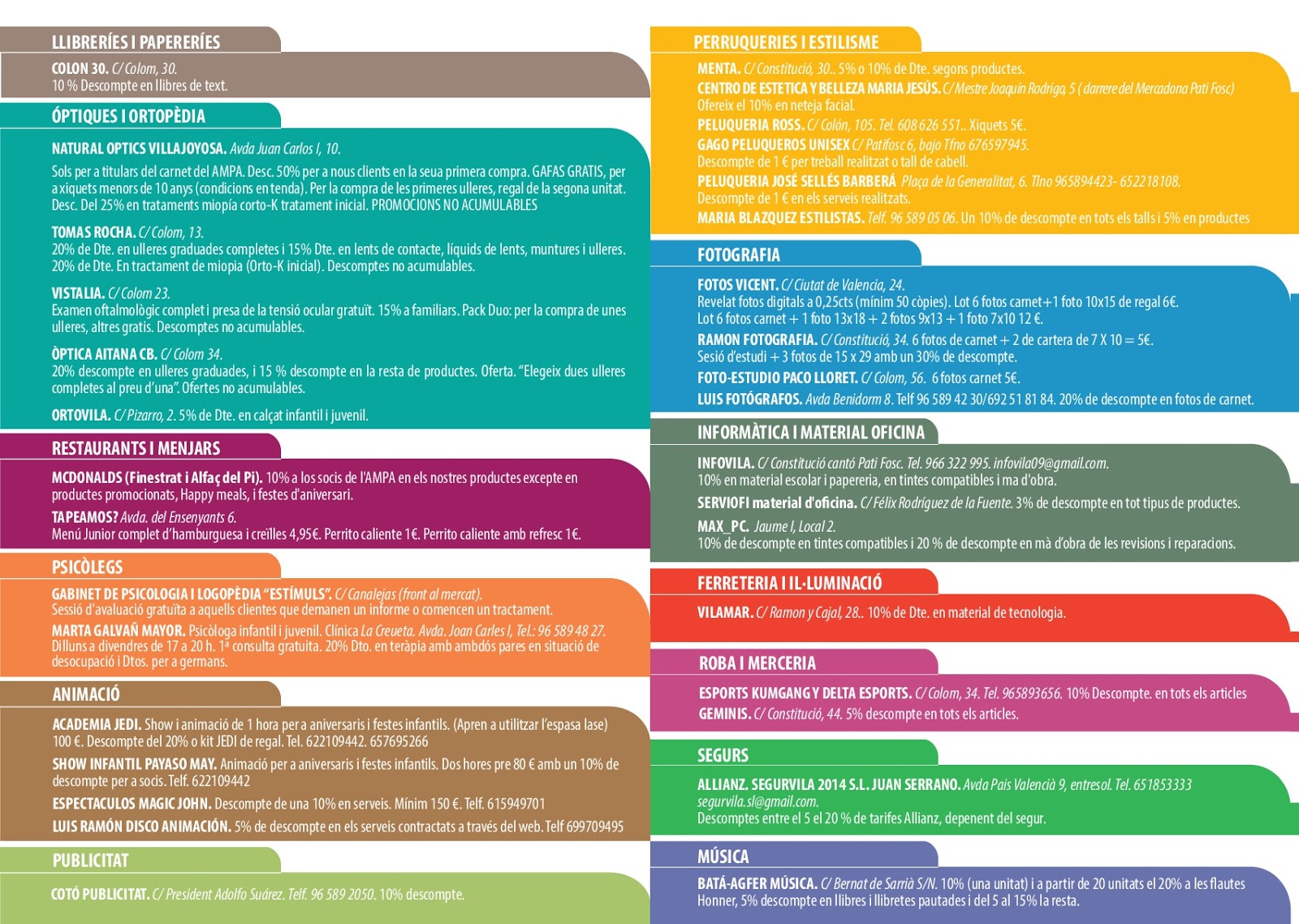 AMPA CEIP Gasparot: CARNET DEL AMPA 2018/19 Y TODO LO QUE OFRECE