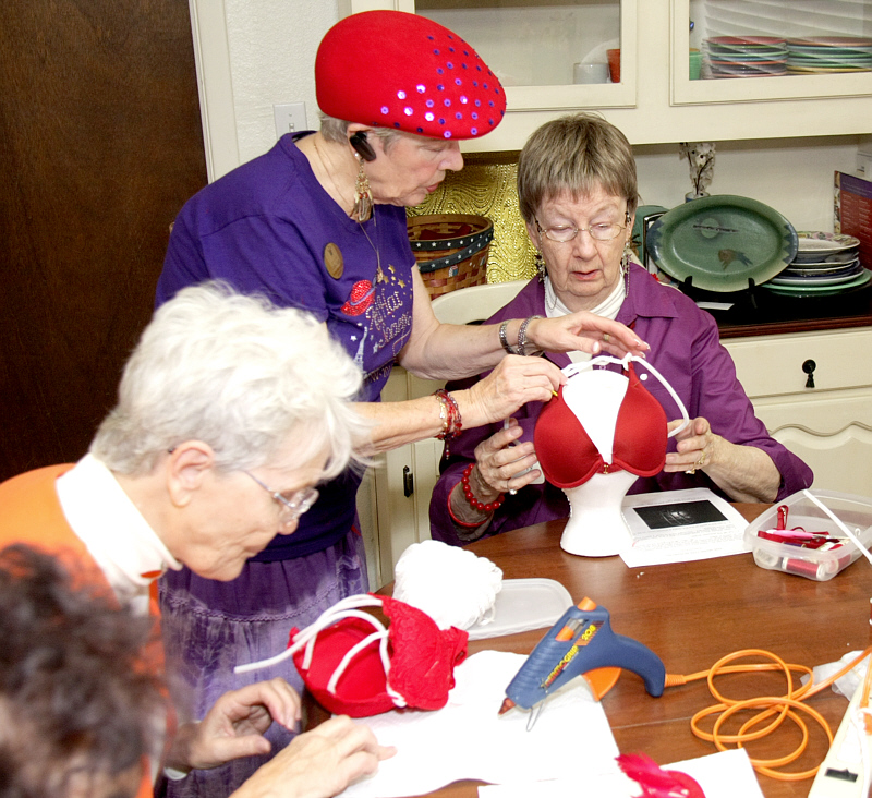 Carla's blog: Red Hatters Create Red Bra Hats