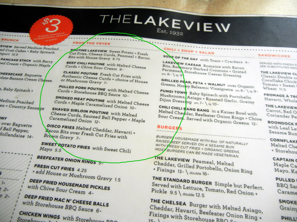 Poutine Chronicles: The Lakeview Restaurant