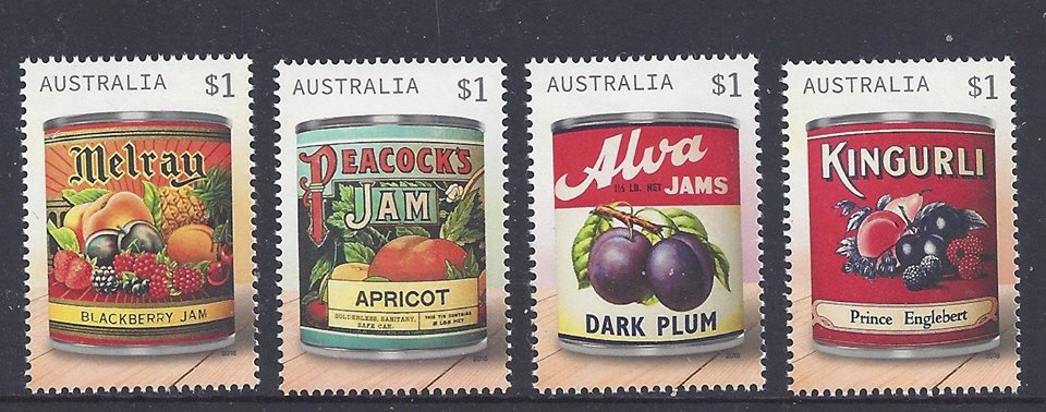 Culinary on Stamps: Australia - Vintage Jam Labels 2018
