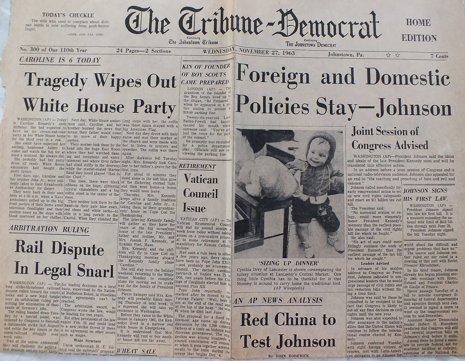 The Johnstown Tribune - WWII: November 27, 1963: Foreign and Domestic ...