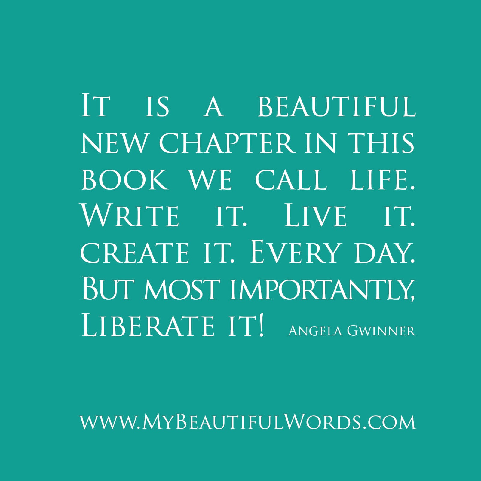 My Beautiful Words.: A Beautiful New Chapter...