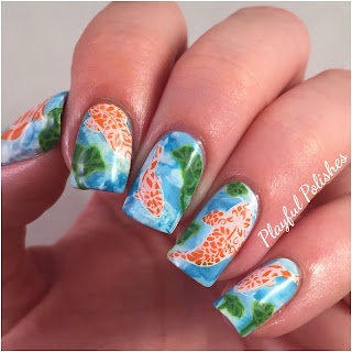 Playful Polishes: ADVANCED STAMPING NAIL ART/KOI FISH NAIL ART