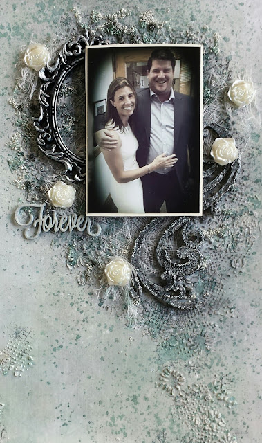 Mixed Media Memories: "Forever" - Monochromatic Mixed Media Layout