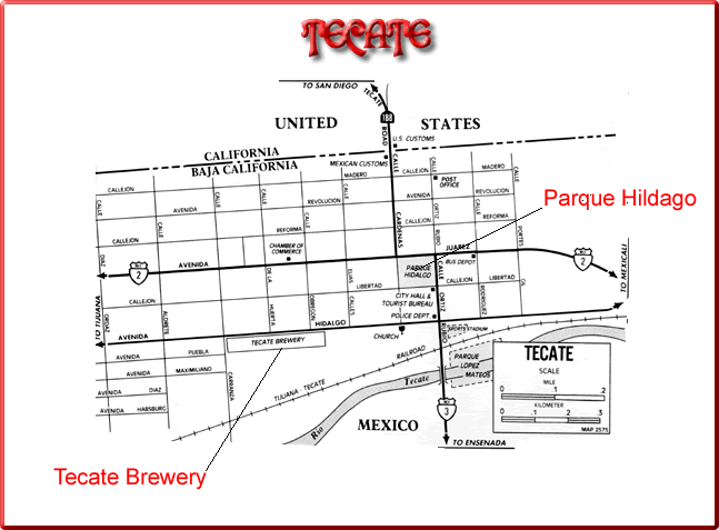 Mapa de Tecate Político Región | Mapa Político Ciudad Región Geográfica ...