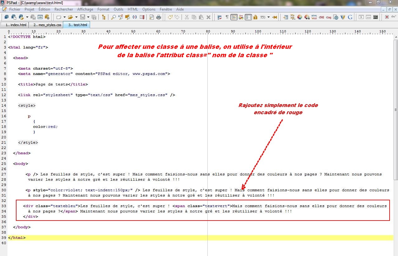 D'un sujet à l'autre: CSS: ID et classes
