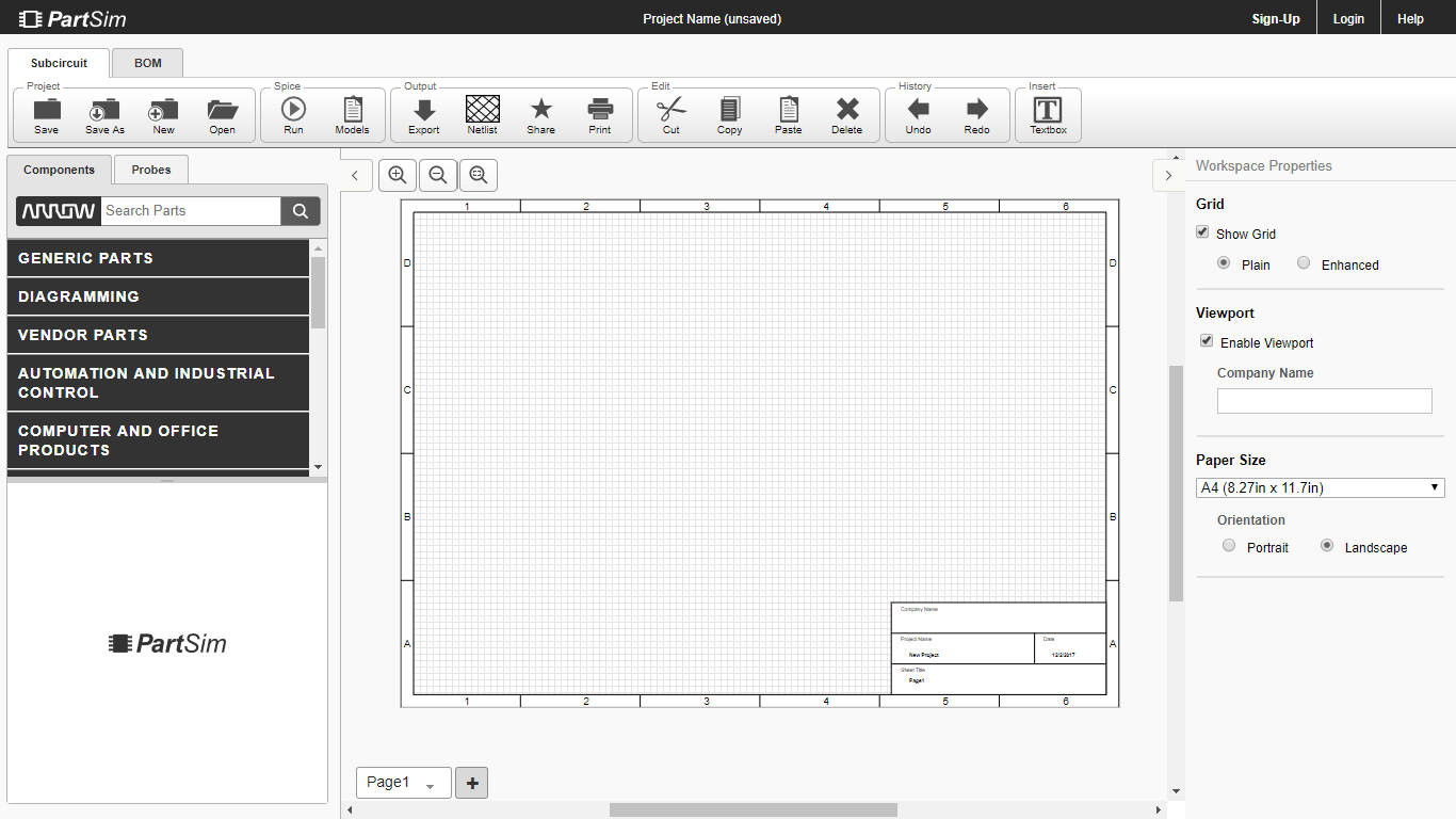 Online Elektronik Devre Tasarımı | PartSim | Op-Amp Devresi