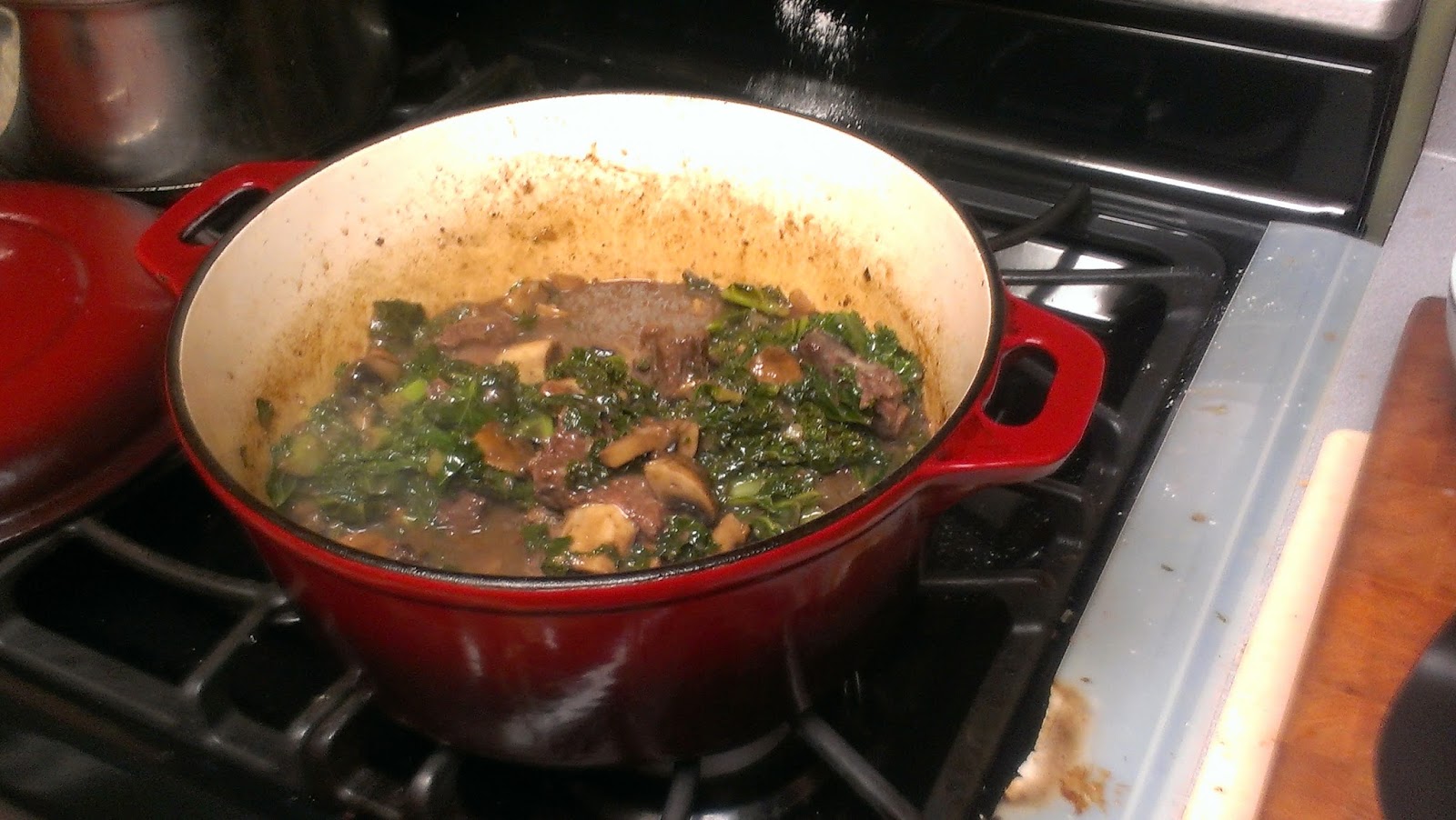 Where's My Gravy?: Braised Short Ribs with Mushrooms, Kale and Tortellini