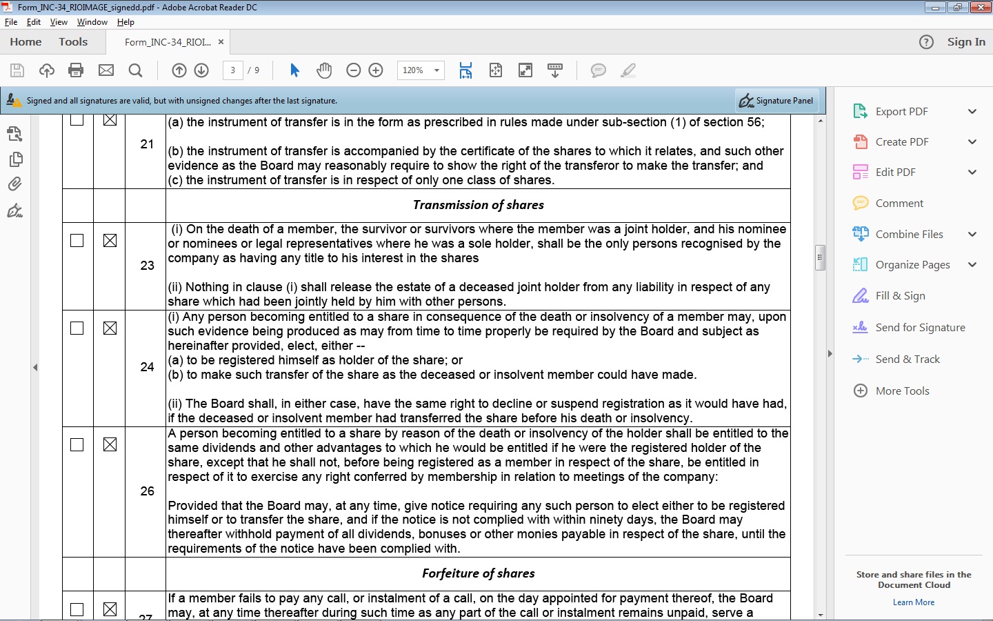 Corporate Updates: Draft Documents For Incorporation of Company Using ...