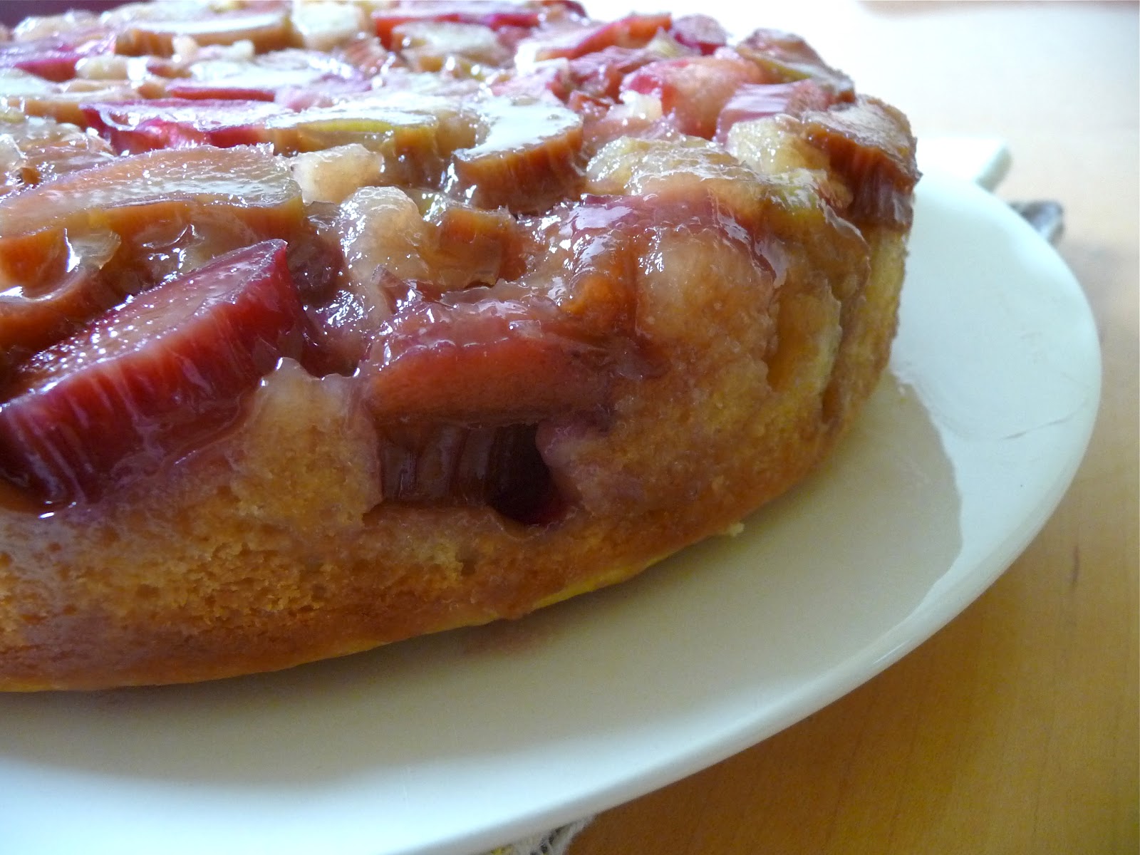 dinner party: rhubarb upside-down cake