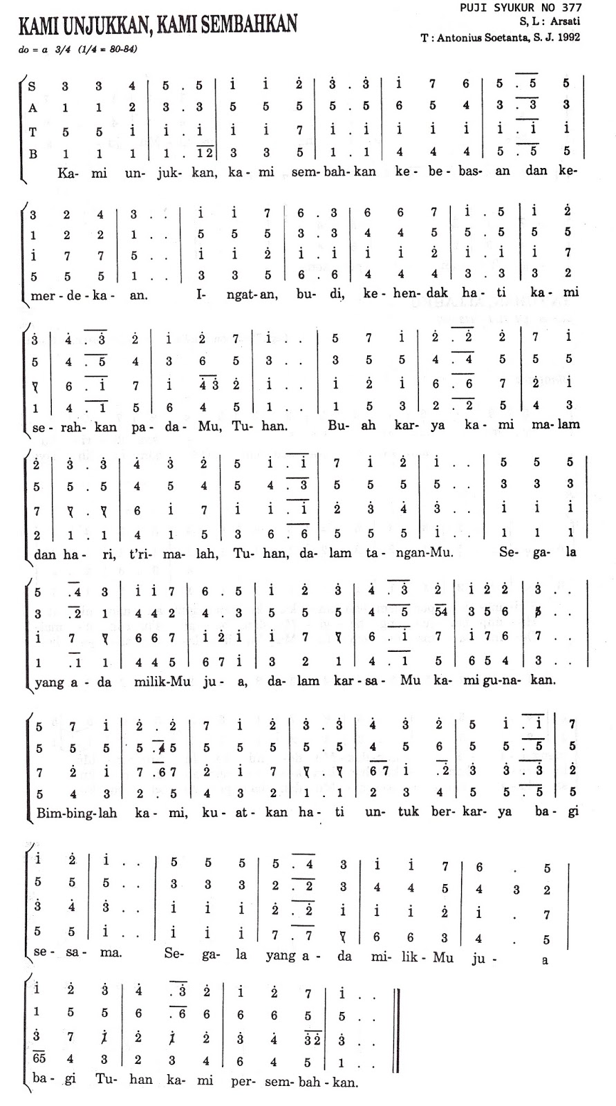 St Caecilia Choir Mkw: Kami Unjukkan, Kami Sembahkan - PS 377