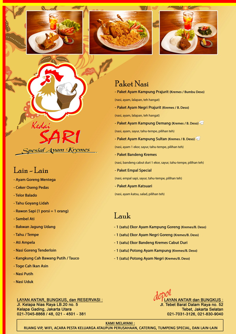 Kedai Sari, Spesial Ayam Kremes: Juni 2012