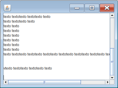 JTextArea con Scroll Bars (Barras de Desplazamiento)