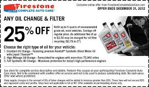 OIL CHANGE COUPONS: Firestone Oil Change Coupons