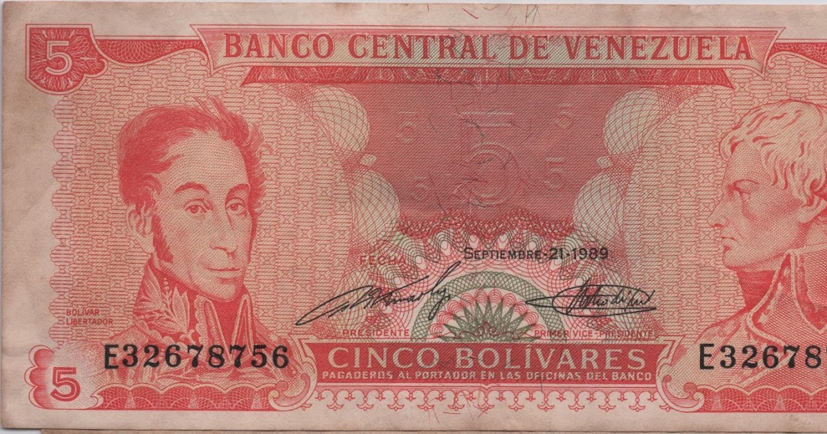 Coleccion de billetes y monedas (numismatica): 5 Bolivares Venezuela ...