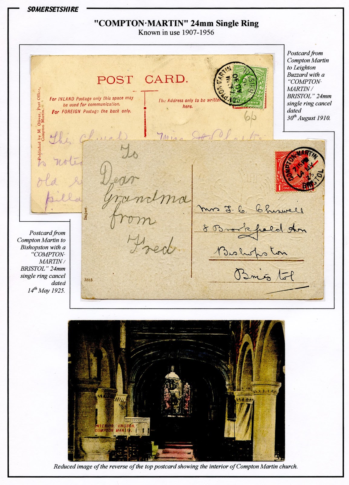 Somerset (& Bristol) Postal History: Compton Dando, Compton Martin