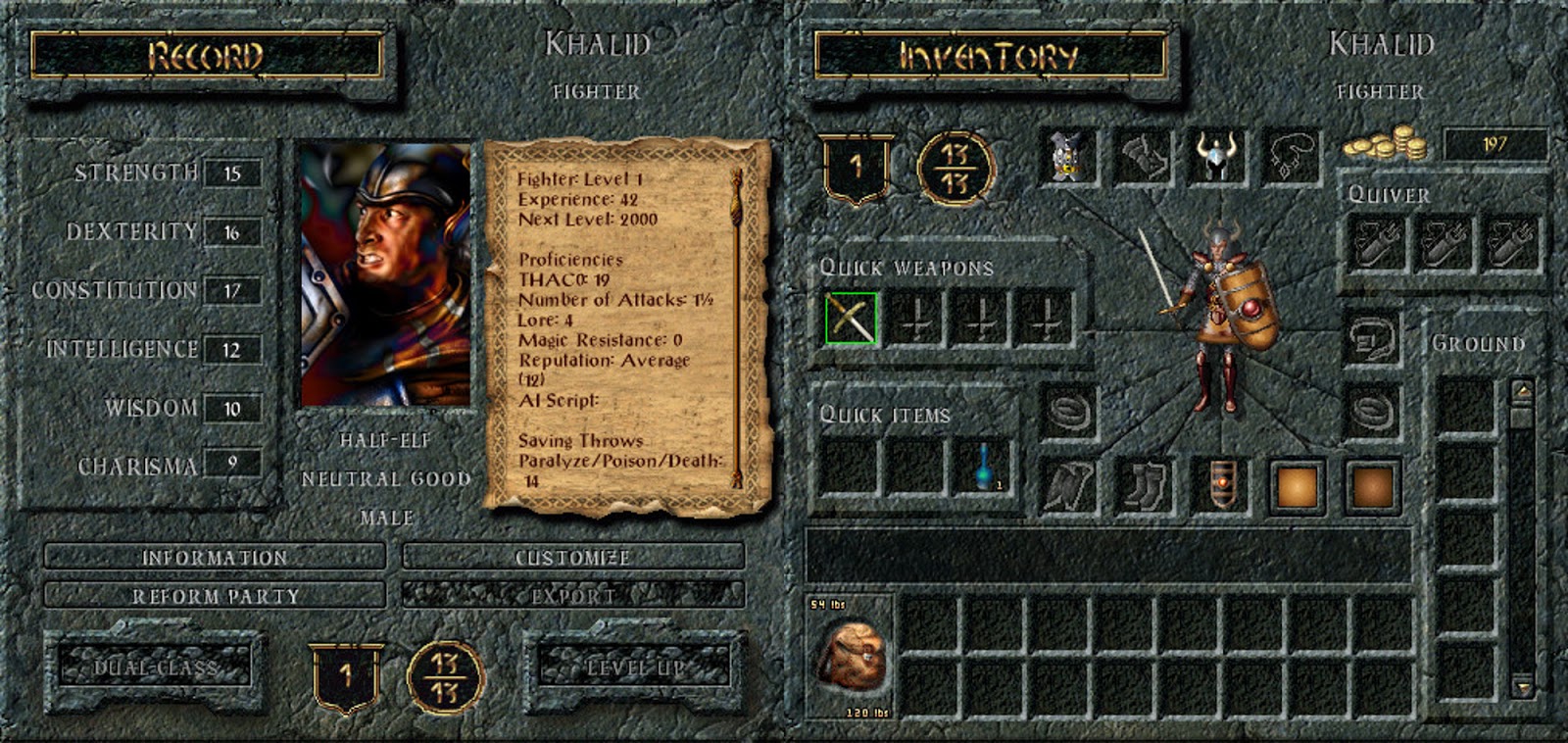 Best cRPGs: Khalid, Baldur's Gate 1 BG1 Companion