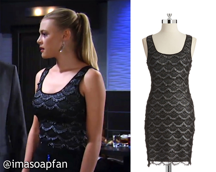 Kiki Jerome's Black and Silver Scallop Fringe Dress - General Hospital ...