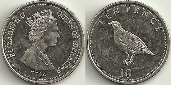 World Coin News: Gibraltar 10 pence 2014 - Barbary Partridge