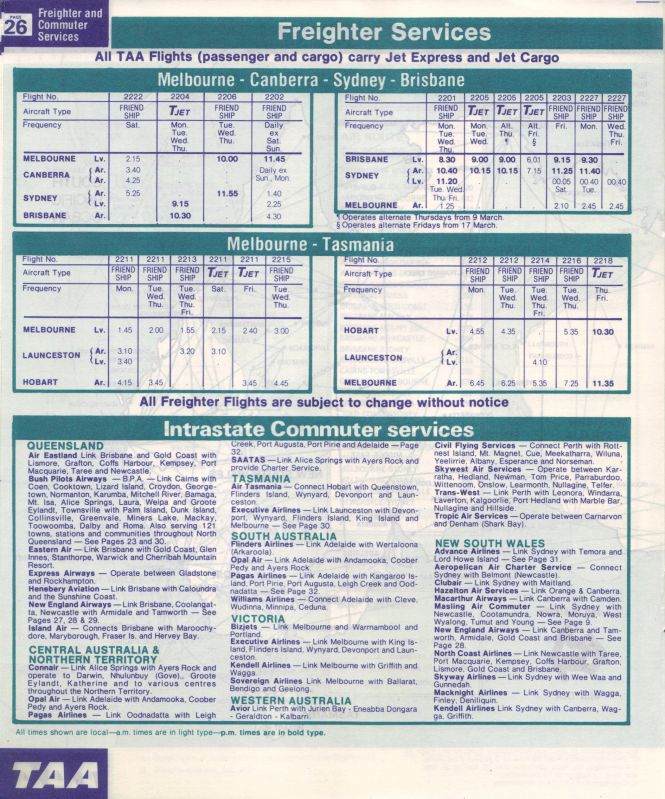 Airline memorabilia: TAA Trans Australia Airlines (1978)
