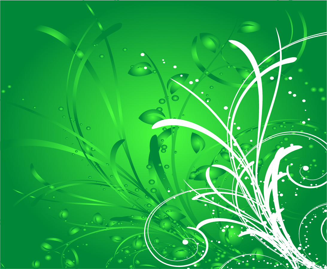 Bezierinfoベジェインフォ 抽象的な緑の植物柄背景 Abstract Green Floral Background Vector