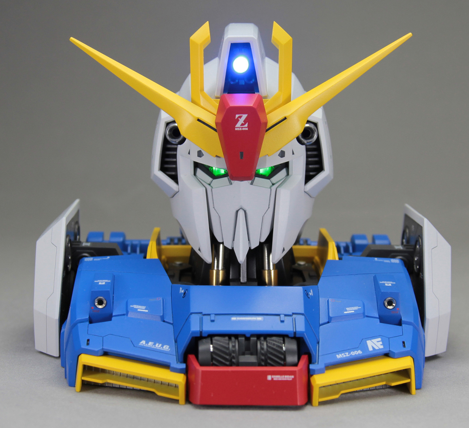 GUNDAM GUY: 1/48 Zeta Gundam Head Display Stand - Custom Build with LEDs