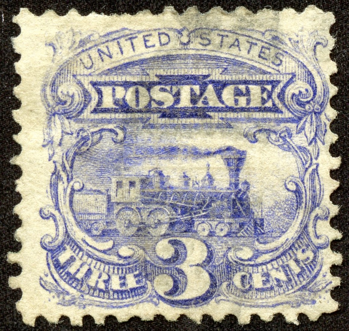 Big Blue 1840-1940: Trains on Classic Era Stamps