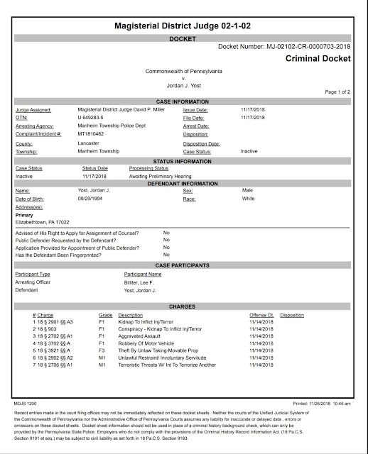 DOCKET: Commonwealth of PA v. Jordan J. Yost – Columbia Spy