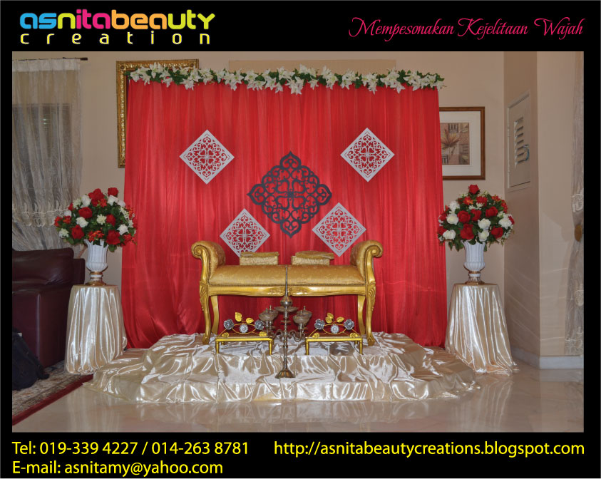 Pelamin Tema Warna Merah, Putih & Hitam untuk Persandingan Asri ...