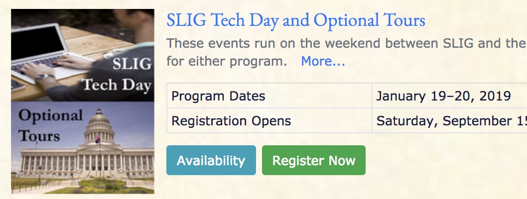 Salt Lake Institute of Genealogy: 2018