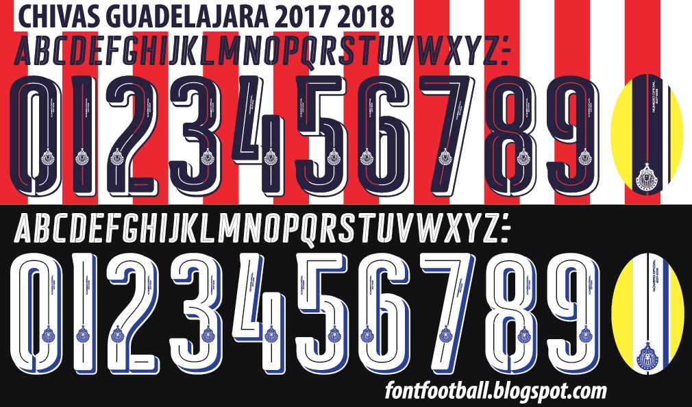 FONT FOOTBALL: Font Vector Chivas Guadalajara 2017 2018 kit FONT FOOTBALL: Font Vector Chivas Guadalajara 2017 2018 kit