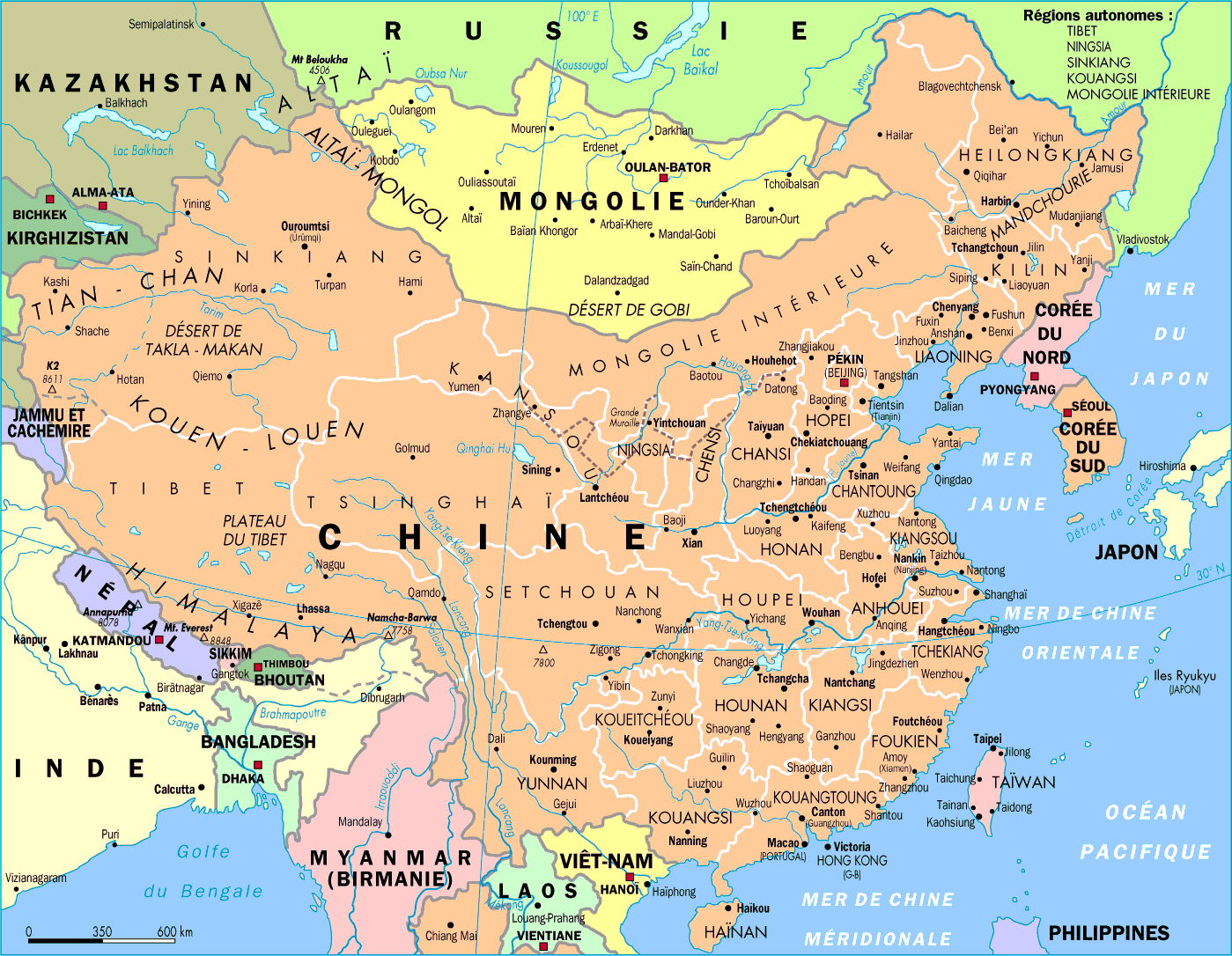 Peta Negara Cina / China map