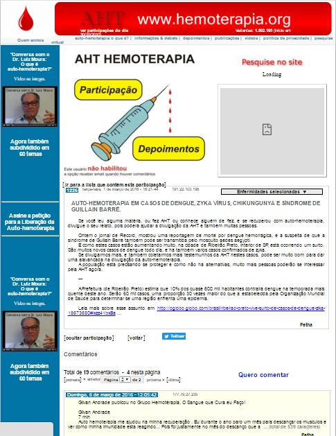 Autohemotherapy by Doctor Luiz Moura: AUTOHEMOTHERAPY IN DENGUE CASES ...