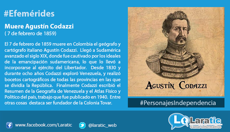 Se cumplen 158 años de la muerte del geógrafo Agustín Codazzi [+Recurso ...