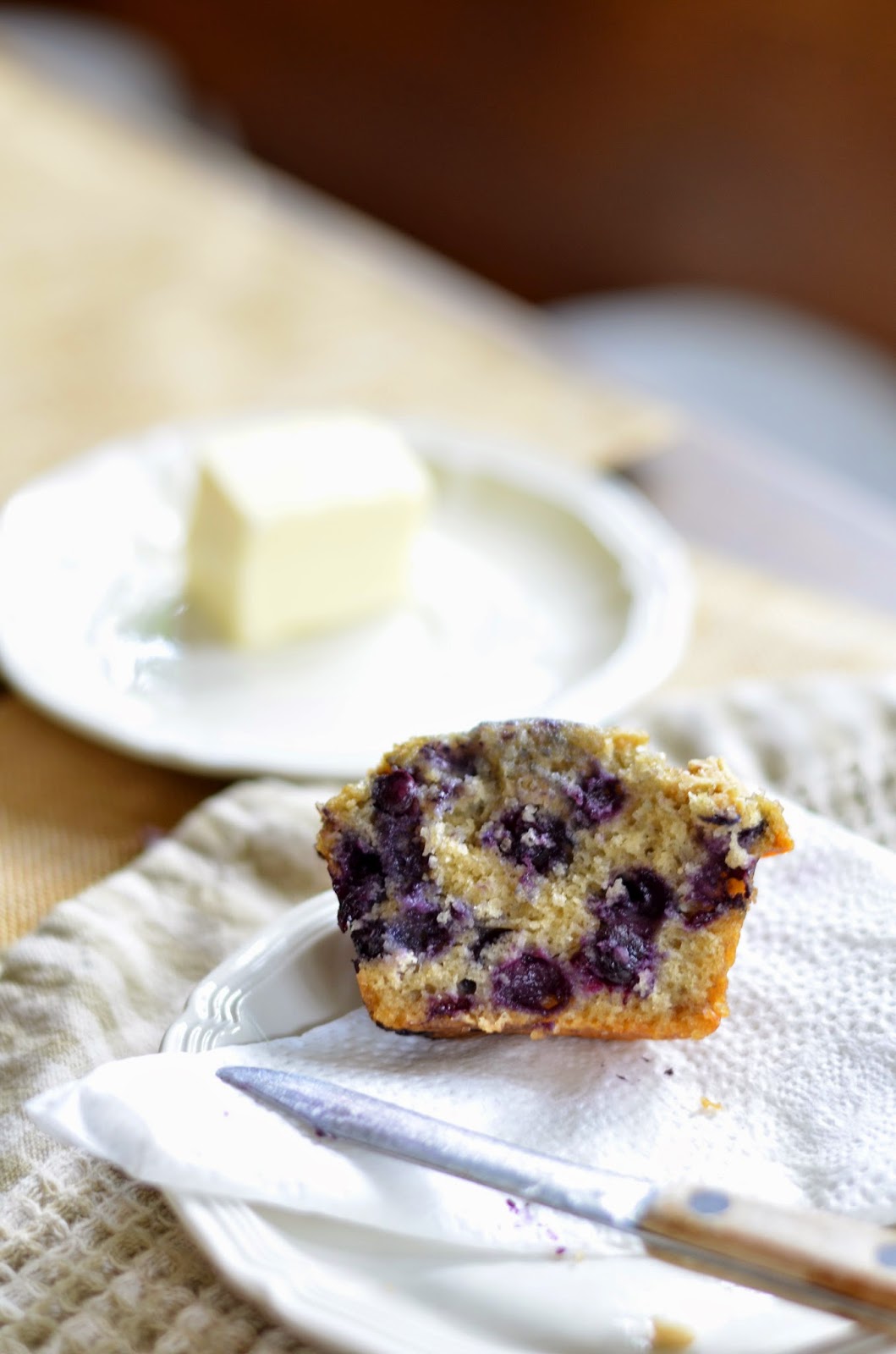 stuffed rabbit: hearty blueberry muffins