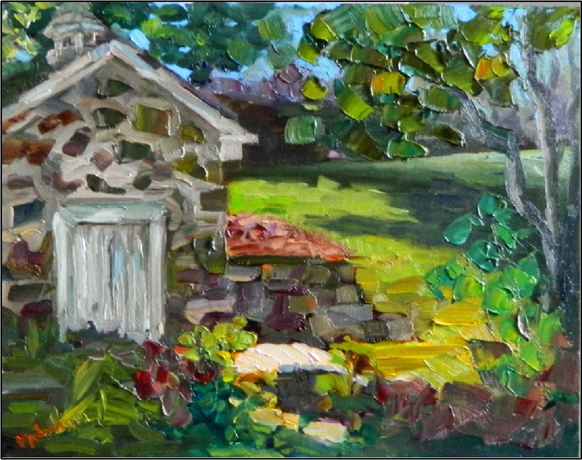 Paint Dance: "Vixen Hill Springhouse, plein air sketch", 11x14, oil on ...