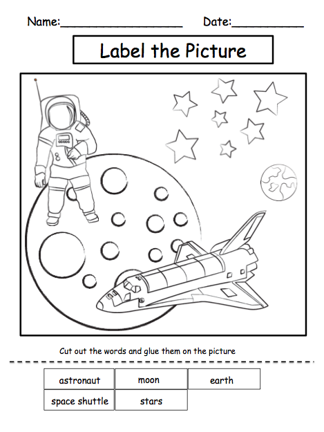 Space Shuttle Worksheet Label