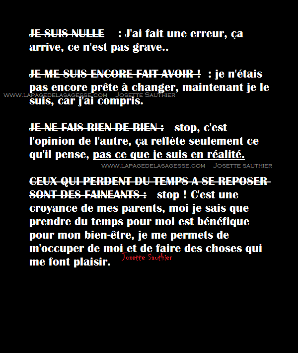 La Page De La Sagesse Les Fausses Croyances Sur Vous Même