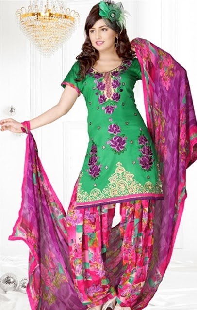 Printed Colorful Patiala Suits 2014-2015 | Punjabi Traditional Patiala ...