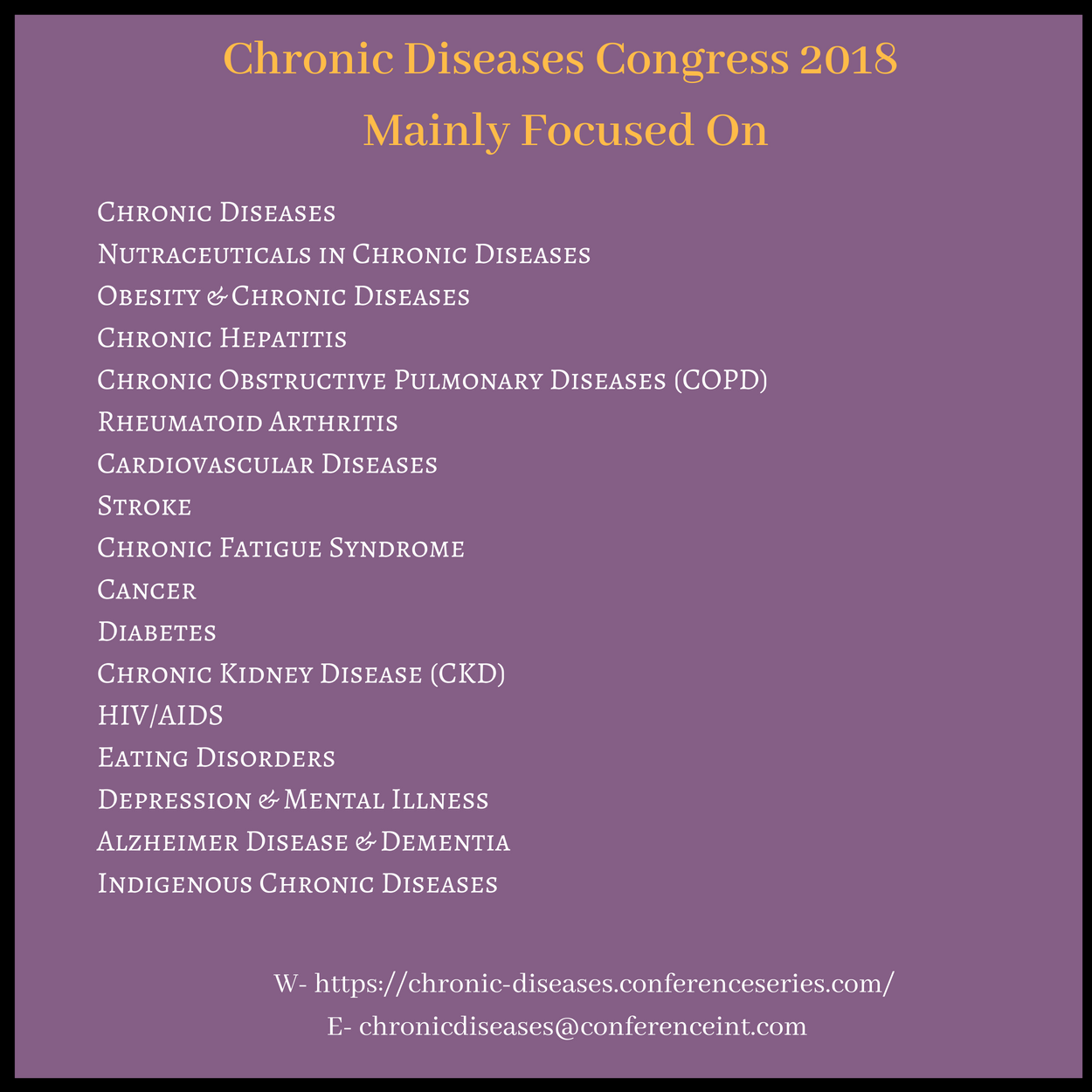Global Experts Meeting on Chronic Diseases: #Conference #Highlights