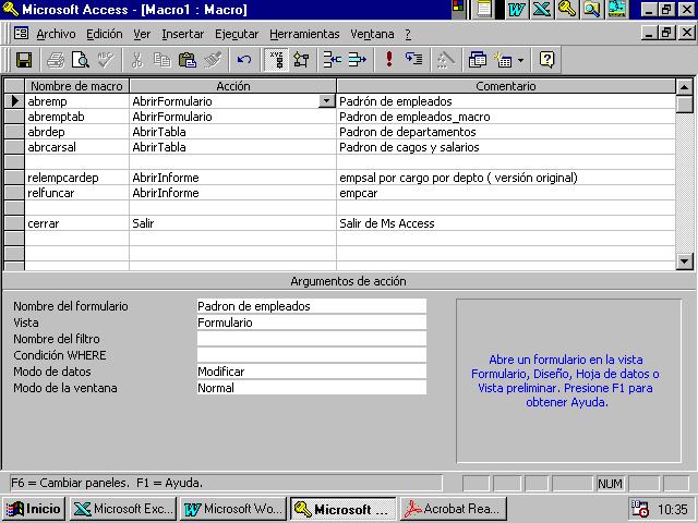 MACRO: CREACION DE UNA MACRO EN ACCESS