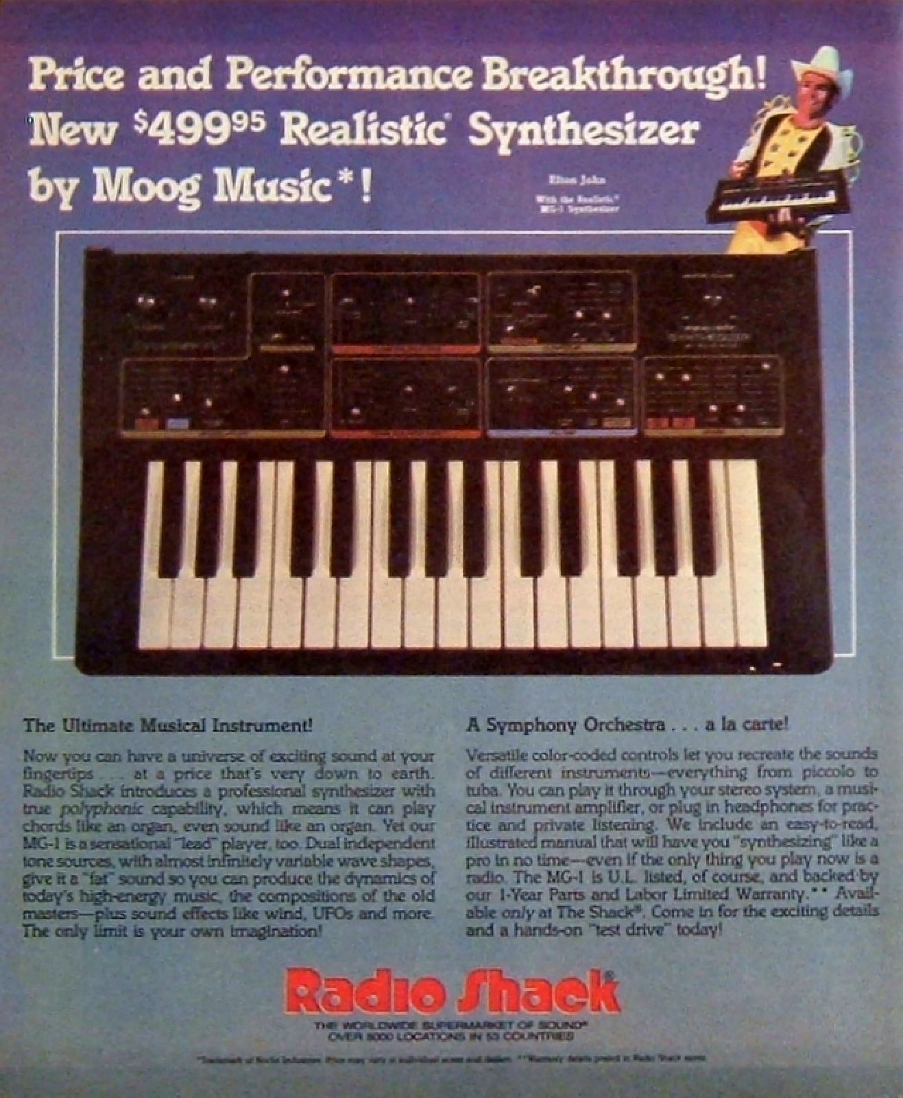 MATRIXSYNTH: 1981 Radio Shack Realistic Synthesizer by Moog Music Elton ...