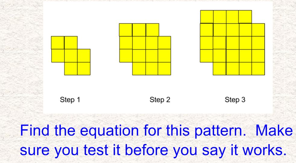 Reflections of a High School Math Teacher: Visual Patterns: Concrete ...