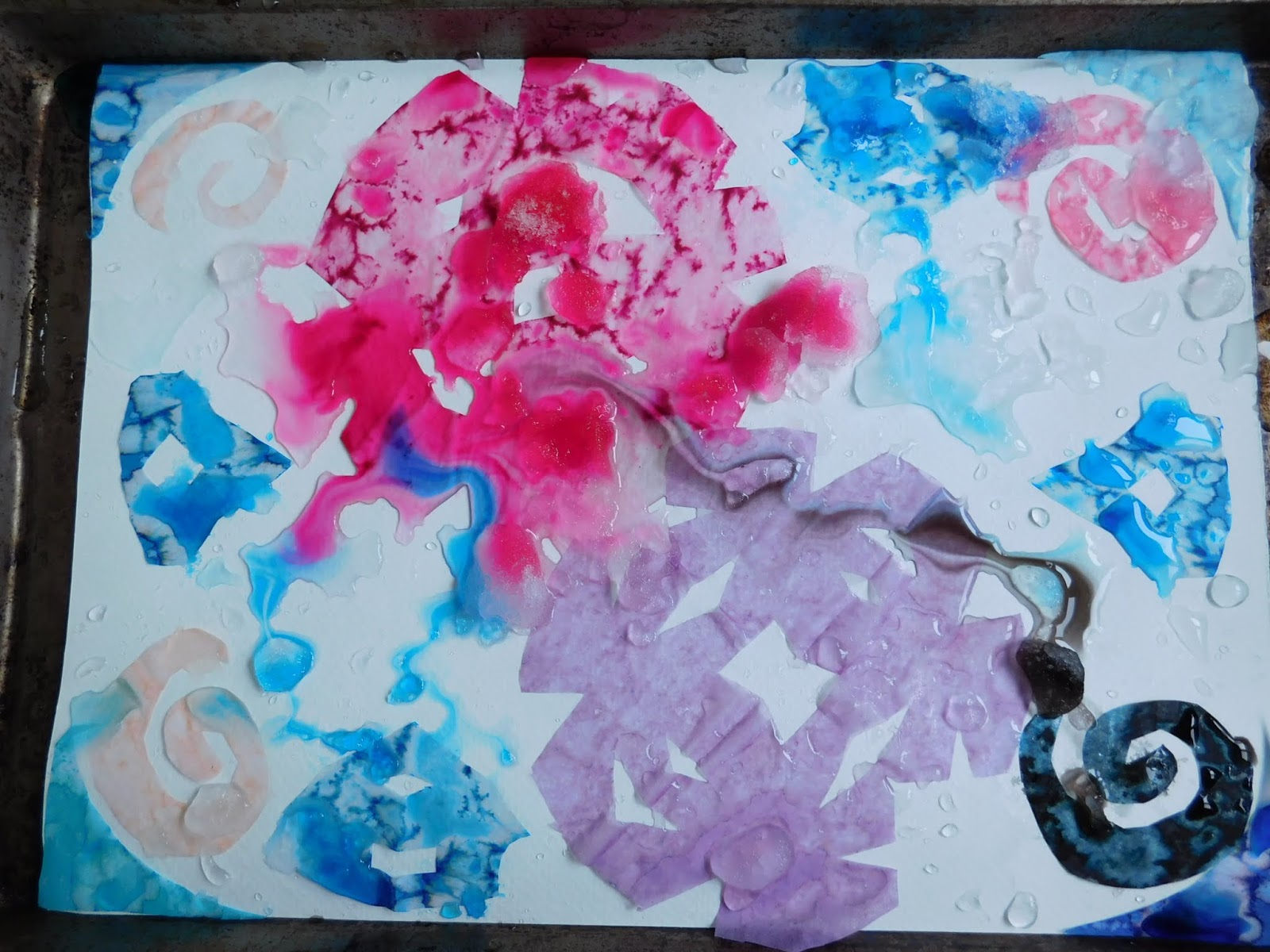 Snow and Tissue Paper Art