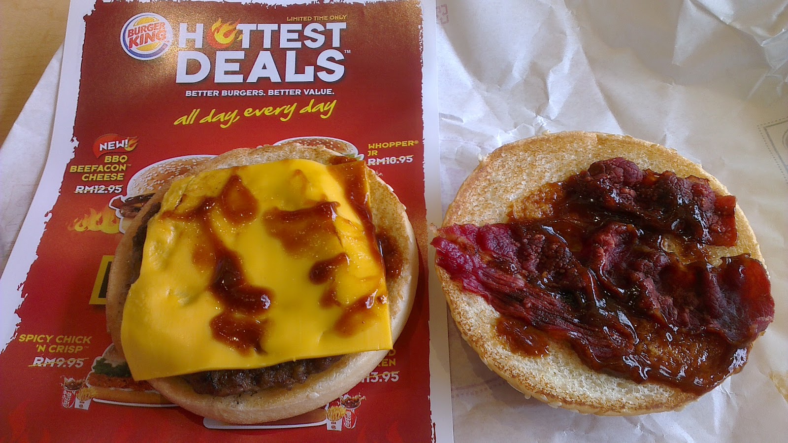 Globe NOMAD Rider...: Disappointing Burger King's BBQ Beefacon Cheese!!